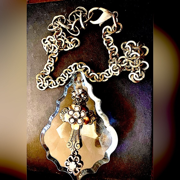 Vintage | Jewelry | Artisan Handcrafted Large Crystal Cross Drop ...